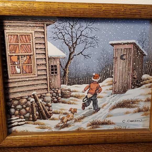 c carson | Art | C Carson Signed Print Serigraph Boy Grandmas House ...